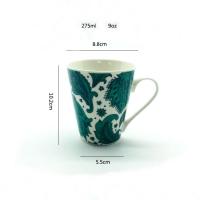 China Decal 10 Oz OEM Service Ceramic Latte Cups With Cone Shape for sale