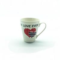 China Decal 10 Oz OEM Service Ceramic Latte Cups With Cone Shape for sale