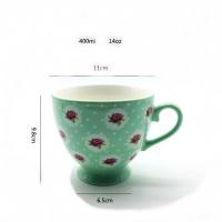 China 14oz 400ml New Bone China Coffee Mug Colorful Glazed Ceramic Tumbler Custom for sale