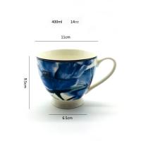 China 400ml 14oz Gold Rimmed Ceramic Coffee Mug Microwave Safe New Bone China Custom Logo for sale