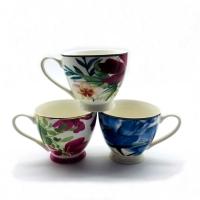 China 400ml 14oz Gold Rimmed Ceramic Coffee Mug Microwave Safe New Bone China Custom Logo for sale