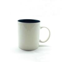 China Blue Simplicity Full Glazed 11 Oz Ceramic Coffee Mugs New Bone China for sale
