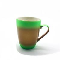 China Glazed Logo Printed 11oz Gradient Color Porter Coffee Cup For Cappuccino for sale