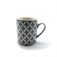 China New Bone China  Colorful  Embossed Ceramic Coffee Mug 11oz for sale