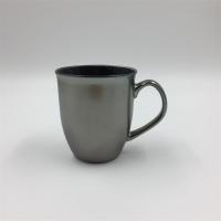 China Matte Black Gold Crackle Glaze Large Ceramic Stoneware Mugs for sale