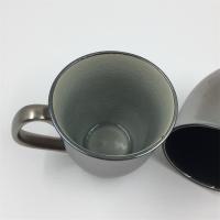China Matte Black Gold Crackle Glaze Large Ceramic Stoneware Mugs for sale