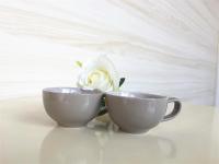 China 75ml Grey Glazed Ceramic Solo Crinkle Mini Cute Coffee Cups for sale