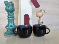 China 6oz Custom  Black Glazed Stoneware Coffee Mugs Tea Cup for sale