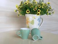 China 3oz Stoneware Material Small Size Cup with OEM Color and Designs for sale