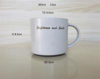 China 13OZ Glazed Embossed Stoneware  Coffee Mugs With Handle for sale