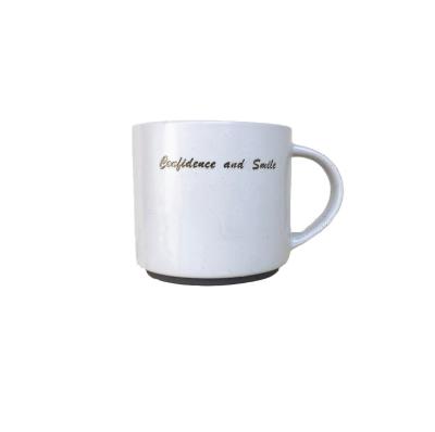 China 13OZ Glazed Embossed Stoneware  Coffee Mugs With Handle for sale