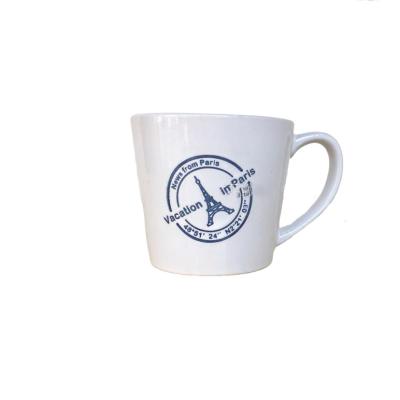 China 8 OZ Stoneware Ceramic Coffee Mug with Eiffel Tower Pattern Microwave Safe for sale