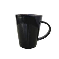 China 16 oz Black Glazed V-Shape Ceramic Large Coffee Mugs for sale