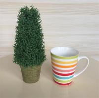 China Flashing Customized Logo 11oz Rainbow Pottery Mug V Shaped Colorful for sale