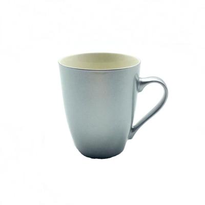 China 320ml Dia 85mm Ceramic Coffee Mugs With Handle Color Spray Glazed for sale