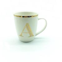 China 11 Oz Golden Decal Printing Ceramic Coffee Drinking  Mug set With Gold Brim for sale