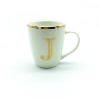China 11 Oz Golden Decal Printing Ceramic Coffee Drinking  Mug set With Gold Brim for sale