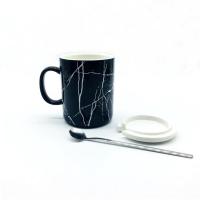 China 400ml Stylish Elegant Black Ceramic Coffee Cups , 14 Oz Coffee Tumbler for sale