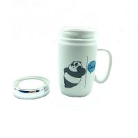 China 13.5cm Ceramic Drinking Mugs , Ceramic Thermal Coffee Mug With Animal Pattern for sale