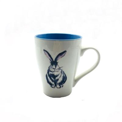 China 10oz New Bone China Ceramic Coffee Cup with Cute Animal Pattern Mug 48pcs per Carton for sale