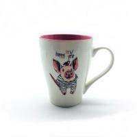 China 10oz New Bone China Ceramic Coffee Cup with Cute Animal Pattern Mug 48pcs per Carton for sale