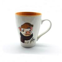 China 10oz New Bone China Ceramic Coffee Cup with Cute Animal Pattern Mug 48pcs per Carton for sale