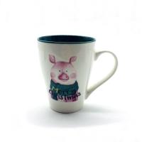 China 10oz New Bone China Ceramic Coffee Cup with Cute Animal Pattern Mug 48pcs per Carton for sale