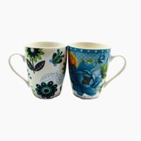 China 320ml 11Oz Personalised Fine Bone China Mugs With Animal Flowers for sale