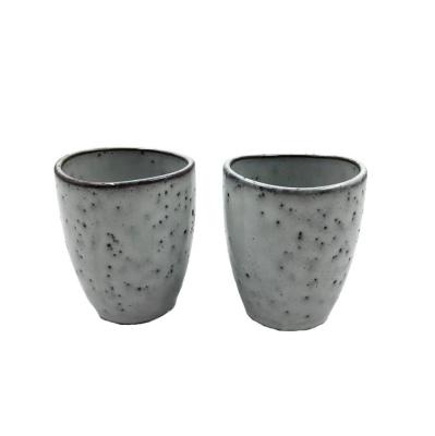 China Nordic Style Reactive Glaze Crackle Color Ceramic Coffee Mug Without Handle for sale