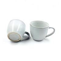 China 7 Oz Reactive Glazed Mini Silk-Screen Stoneware Tea Cup With Handle for sale