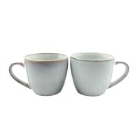 China 7 Oz Reactive Glazed Mini Silk-Screen Stoneware Tea Cup With Handle for sale