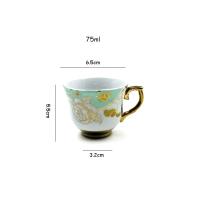China 3OZ Luxury Coffee Cups and Saucers Set LFGB Approved New Bone China with Gold Handle for sale