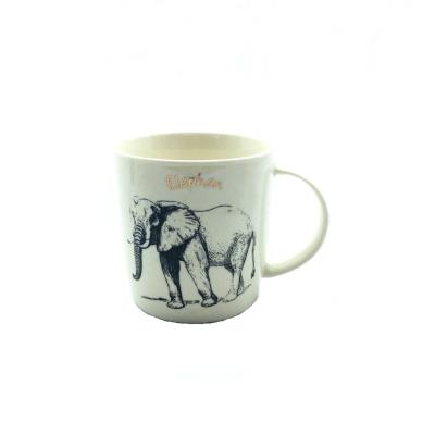 China 10oz 88mm Height Ceramic Coffee Mugs New Bone China Cute Animal Design FDA Certified for sale