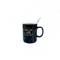 China 400ml Stylish Elegant Black Ceramic Coffee Cups , 14 Oz Coffee Tumbler for sale