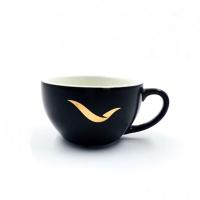China 11oz Exquisite Printing Ceramic Cup And Saucer Set Stylish For Cafes for sale