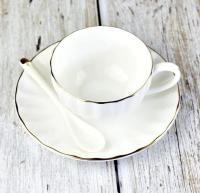 China LFGB Certified 250ml New Bone China Tea Cup and Saucer Set for Coffee for sale