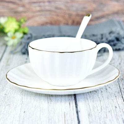 China LFGB Certified 250ml New Bone China Tea Cup and Saucer Set for Coffee for sale
