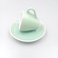 China Classic Elephant  AB Grade Ceramic Cup And Saucer Set Green For Tea for sale