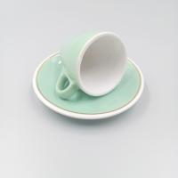 China Classic Elephant  AB Grade Ceramic Cup And Saucer Set Green For Tea for sale