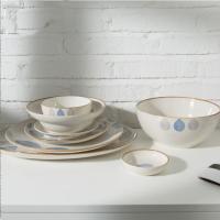 China Customized Embossed Hand Painted Dinnerware Sets Multi Colored Ceramic 10 Inch for sale