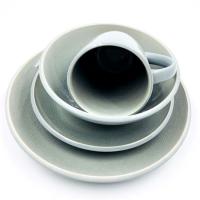 China 4 Piece High Temperature Ceramic Dinner Plate Set Grey Crackle Glaze for Hotels for sale