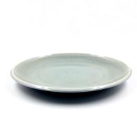 China 4 Piece High Temperature Ceramic Dinner Plate Set Grey Crackle Glaze for Hotels for sale