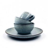China AB Grade Crack Glaze Relief Porcelain Dinnerware Set For Home for sale