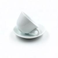 China 5 Oz 150ml White Ceramic Porcelain Espresso Coffee Cup and Saucer Set for sale