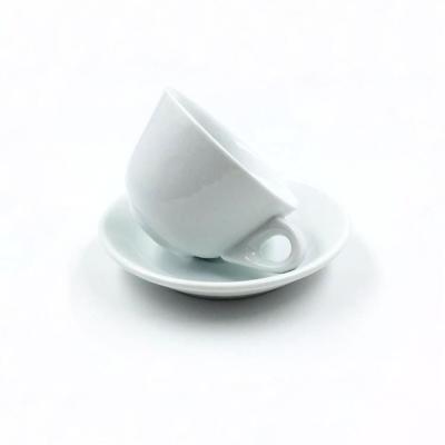 China 5 Oz 150ml White Ceramic Porcelain Espresso Coffee Cup and Saucer Set for sale