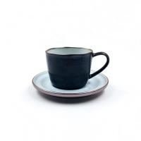 China Nordic Style 6oz 175ml Ceramic Mug and Saucer Set Stoneware Espresso Cups for sale