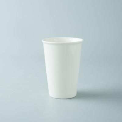 China 12 Oz 420ml White Ceramic Mugs Without Handle New Bone China Coffee Cup for sale