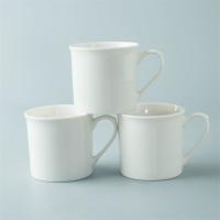 China Single Layer Promotional 8oz 250ml White Ceramic Mugs , Bone China Latte Mugs for sale