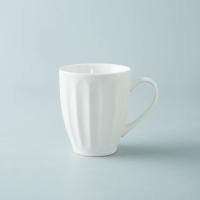 China Imitation Enamel Bright 9oz 280ml White Matte Mug Modern Bone China Coffee Cup for sale