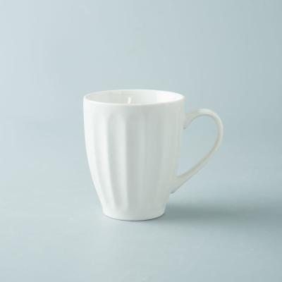 China Imitation Enamel Bright 9oz 280ml White Matte Mug Modern Bone China Coffee Cup for sale